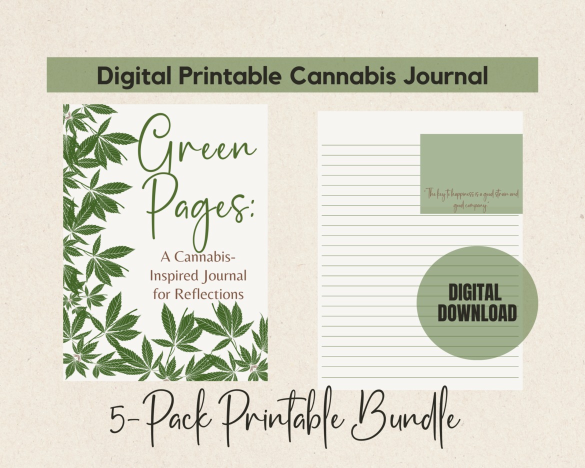 Cannabis Inspired Journal: Green Pages - Ashley Jane Co